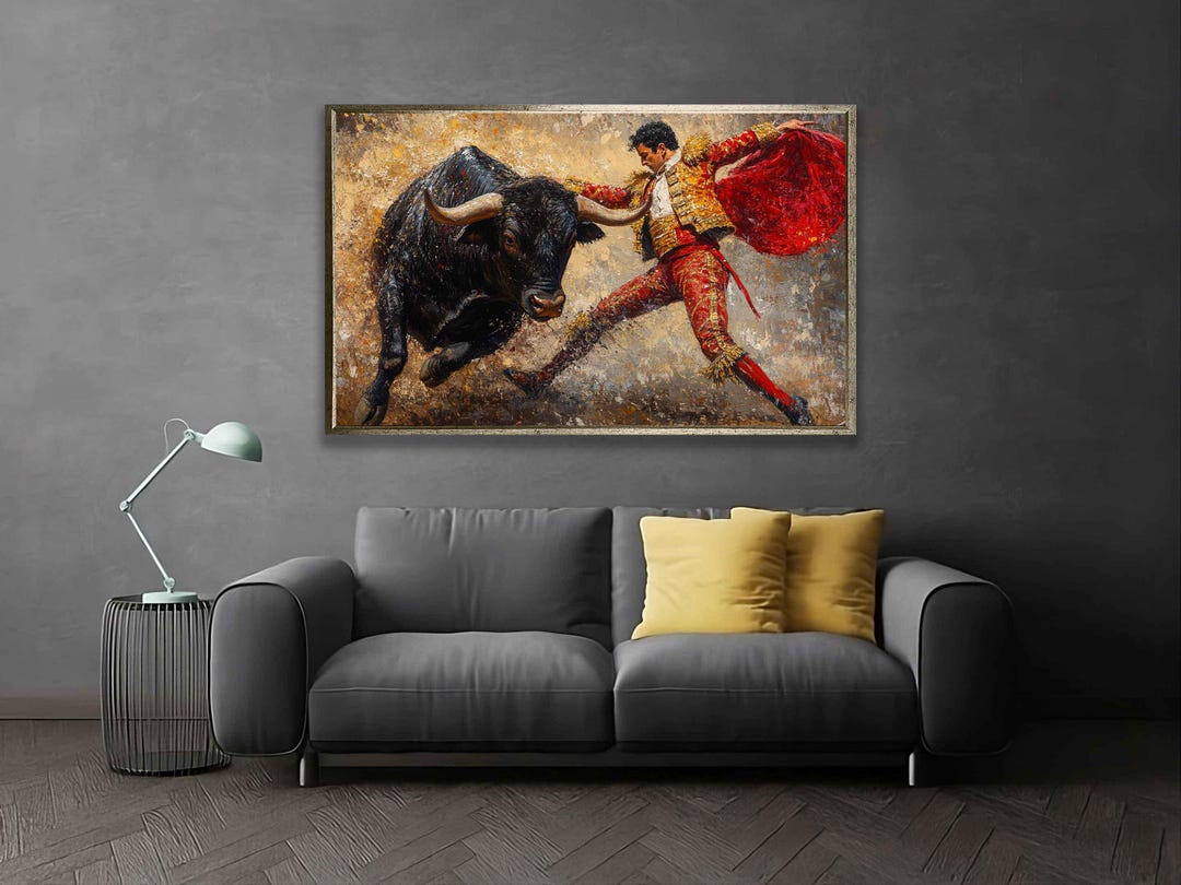 Matador Art Print, Matador Bull Painting, Matador Bull Canvas Print ...
