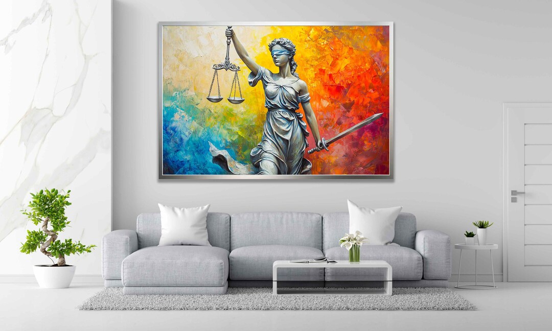 Lady Justice Canvas Print, Lady Justice Wall Art, Lawyer Art Print ...