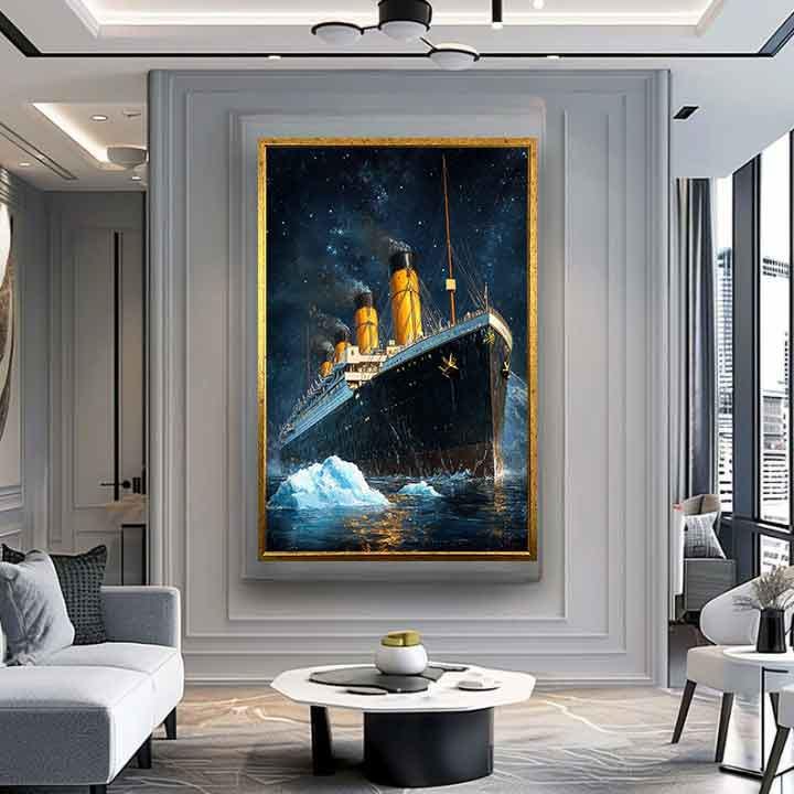 Titanic Icebergs Art, Titanic Canvas, Titanic Painting, Ship Digital ...