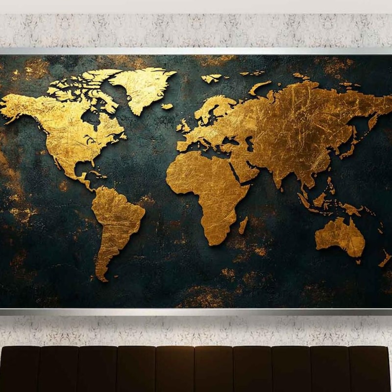 World Map Wall Art - Etsy
