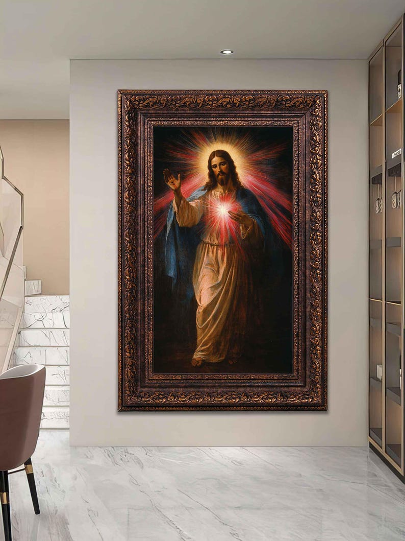 Holy Jesus Art Print, Miraculous Jesus Poster, Faith Inspired Canvas ...