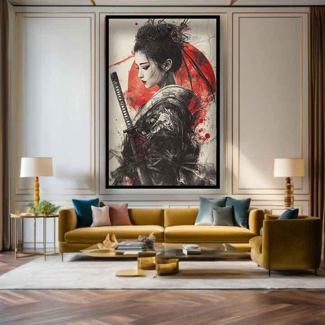 Samurai Woman Art, Samurai Woman Canvas Print, Samurai Woman Painting ...