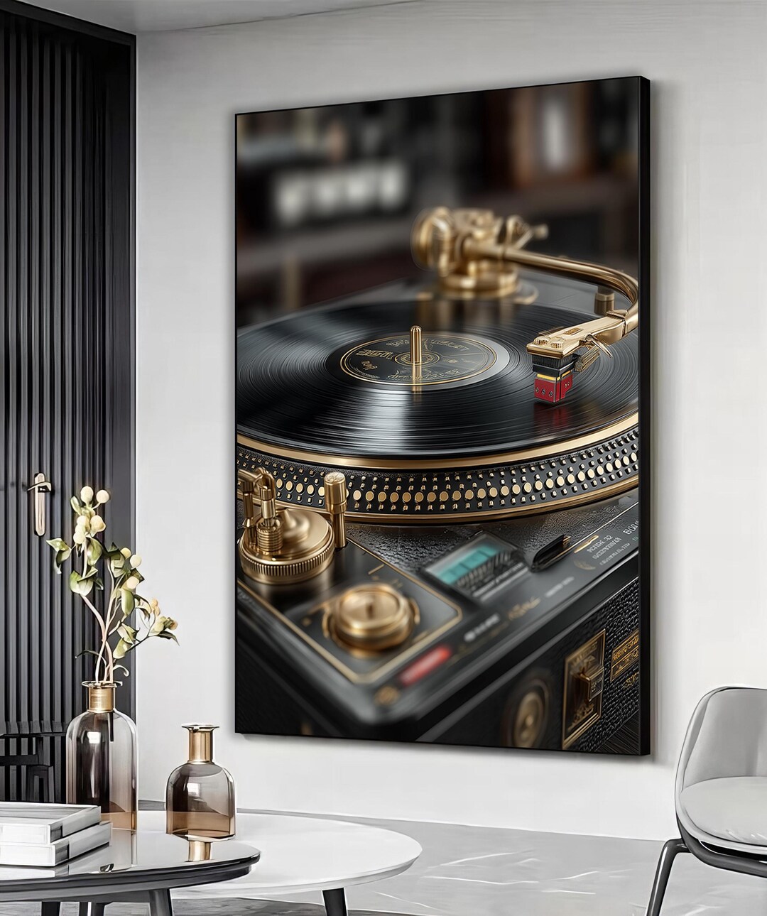 Turntable Wall Art Canvas Print, Realistic Photography Print, Turntable ...