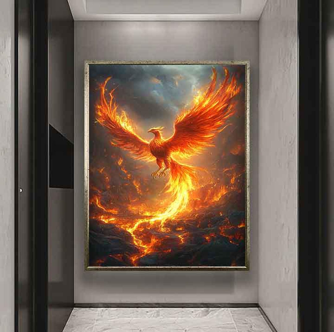 Phoenix Art, Phoenix Canvas, Phoenix Painting, Phoenix Wall Art ...