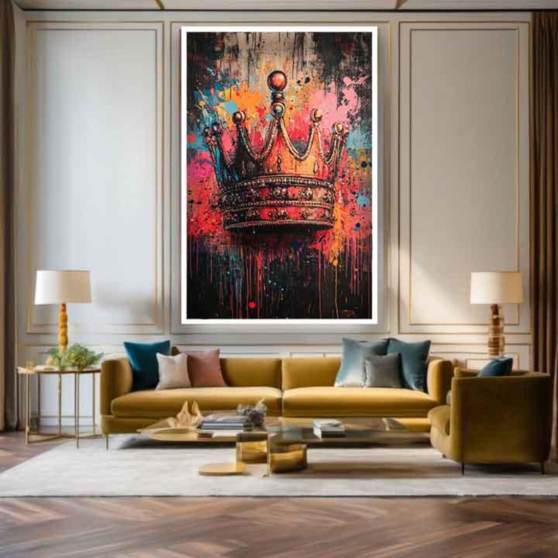 Grafitti Crown Canvas, Grafitti Crown Art, Grafitti Painting, Royal ...