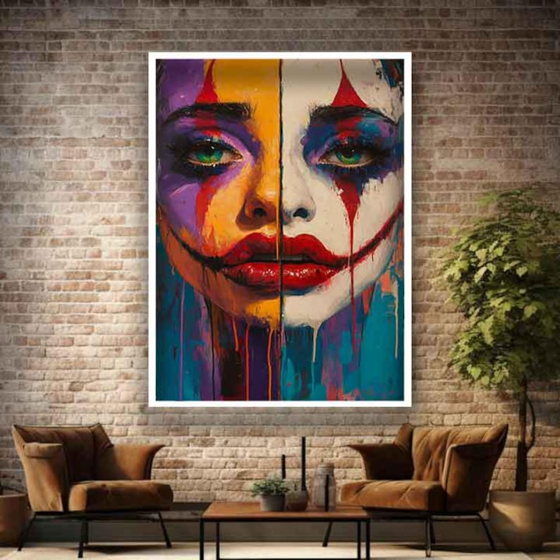 Woman Jester Art, Woman Jester Painting, Woman Jester Canvas, Woman ...