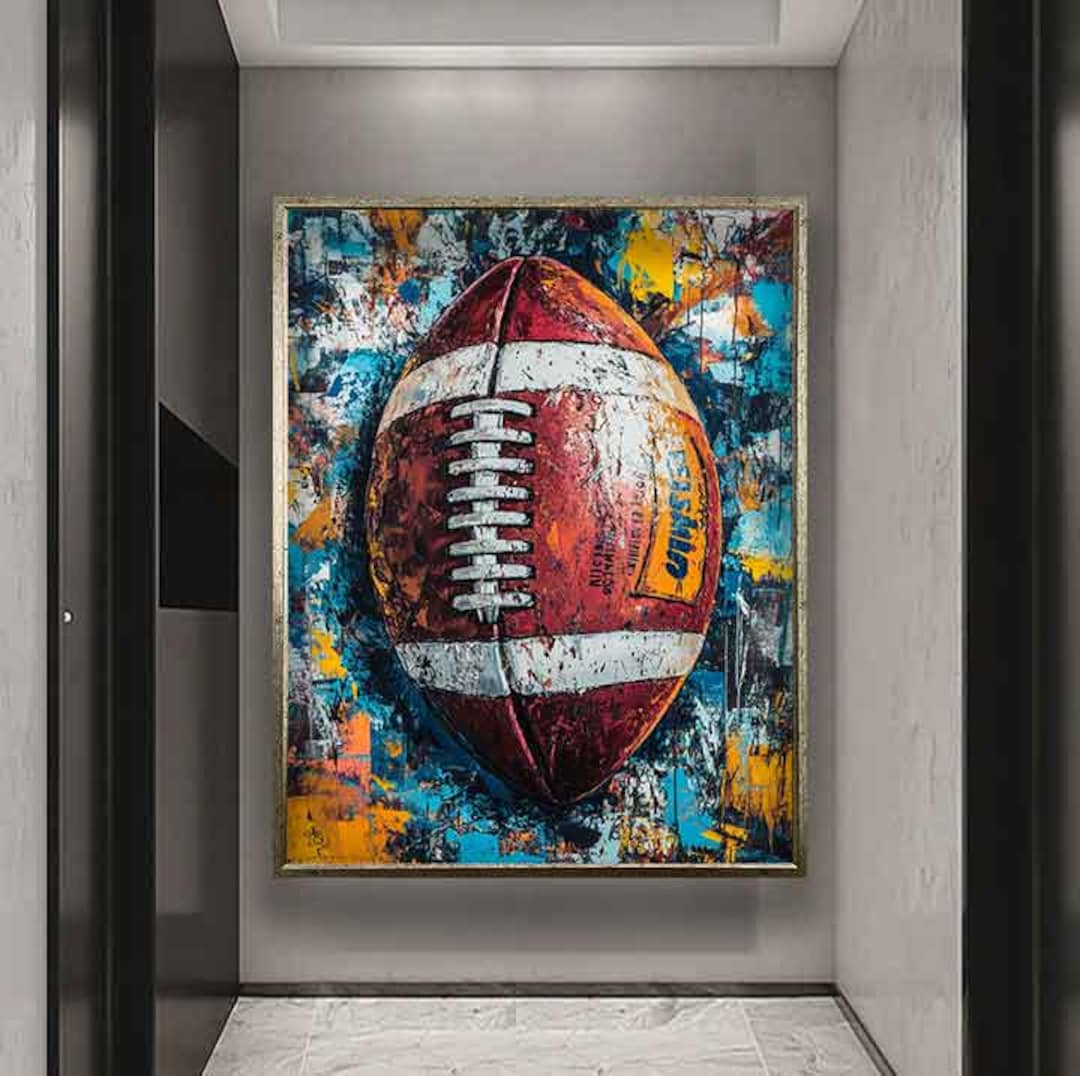 Grafitti American Football Canvas, Grafitti Football Art, Framed ...