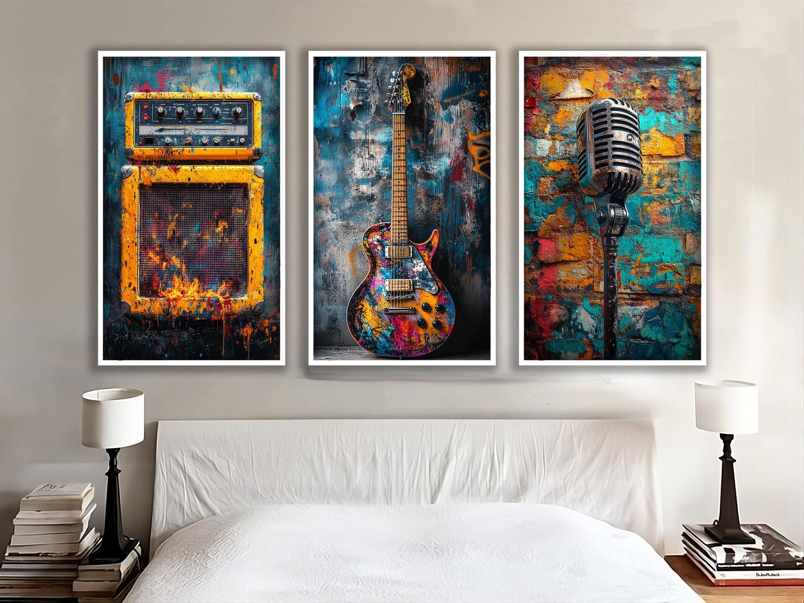 Musical Instruments Painting, Musical Instruments Set of 3 Art Print ...