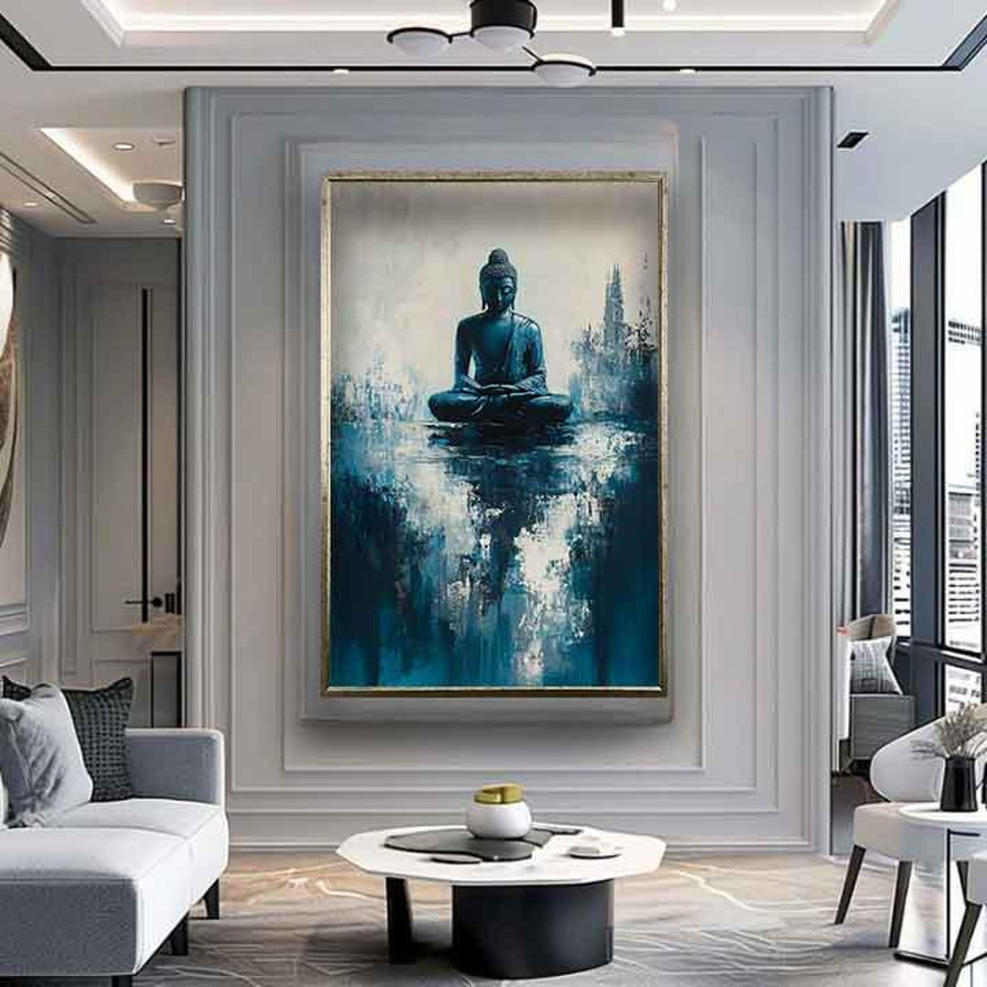Blue Buddha Canvas Print, Buddha Canvas Art, Buddha Painting, Buddha ...