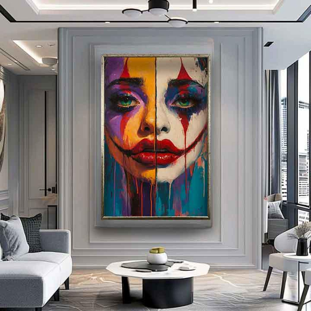 Woman Jester Art, Woman Jester Painting, Woman Jester Canvas, Woman ...