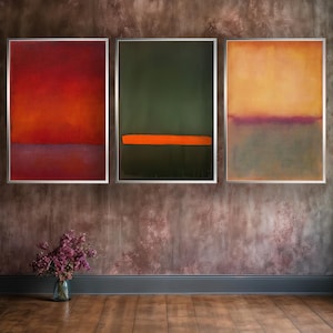 Mark Rothko Reproduction Canvas Prints Set, Mark Rothko 3 Paintings Set ...
