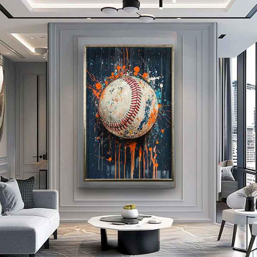 Grafitti Baseball Canvas, Grafitti Baseball Art, Framed Baseball Canvas ...