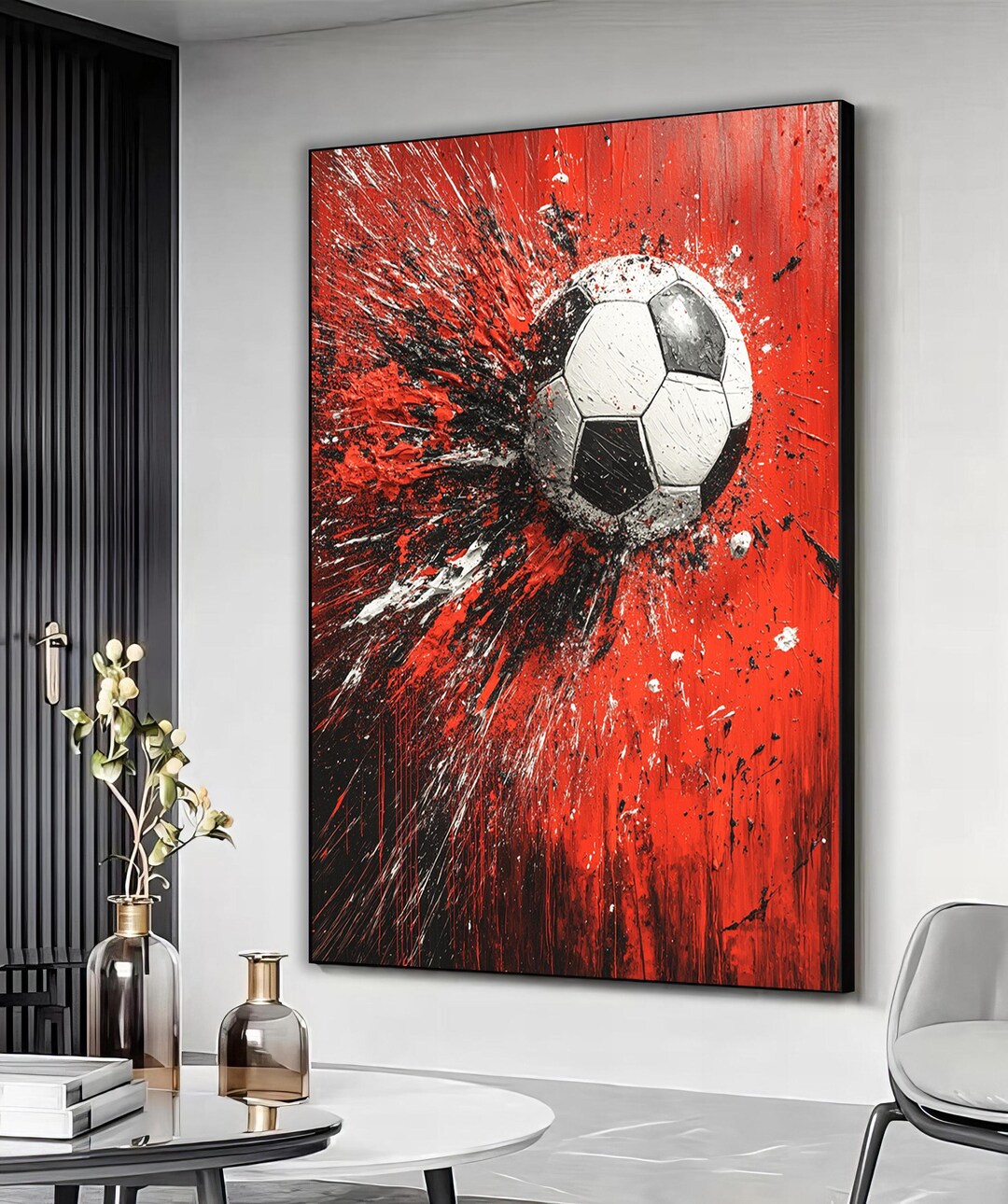 Football Paint Splash Art Print, Football Painting, Framed Football ...