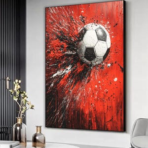 Football Paint Splash Art Print, Football Painting, Framed Football ...