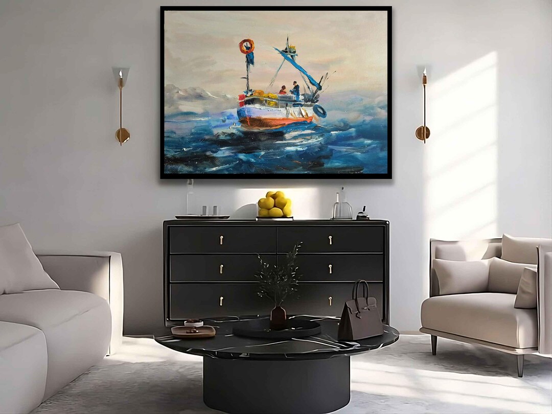 Ship Oil Painting Print, Ship Canvas, Ship Digital Print, Ship Wall Art, Ship Canvas Print, Ship ...