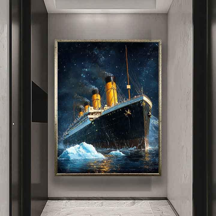 Titanic Icebergs Art, Titanic Canvas, Titanic Painting, Ship Digital ...