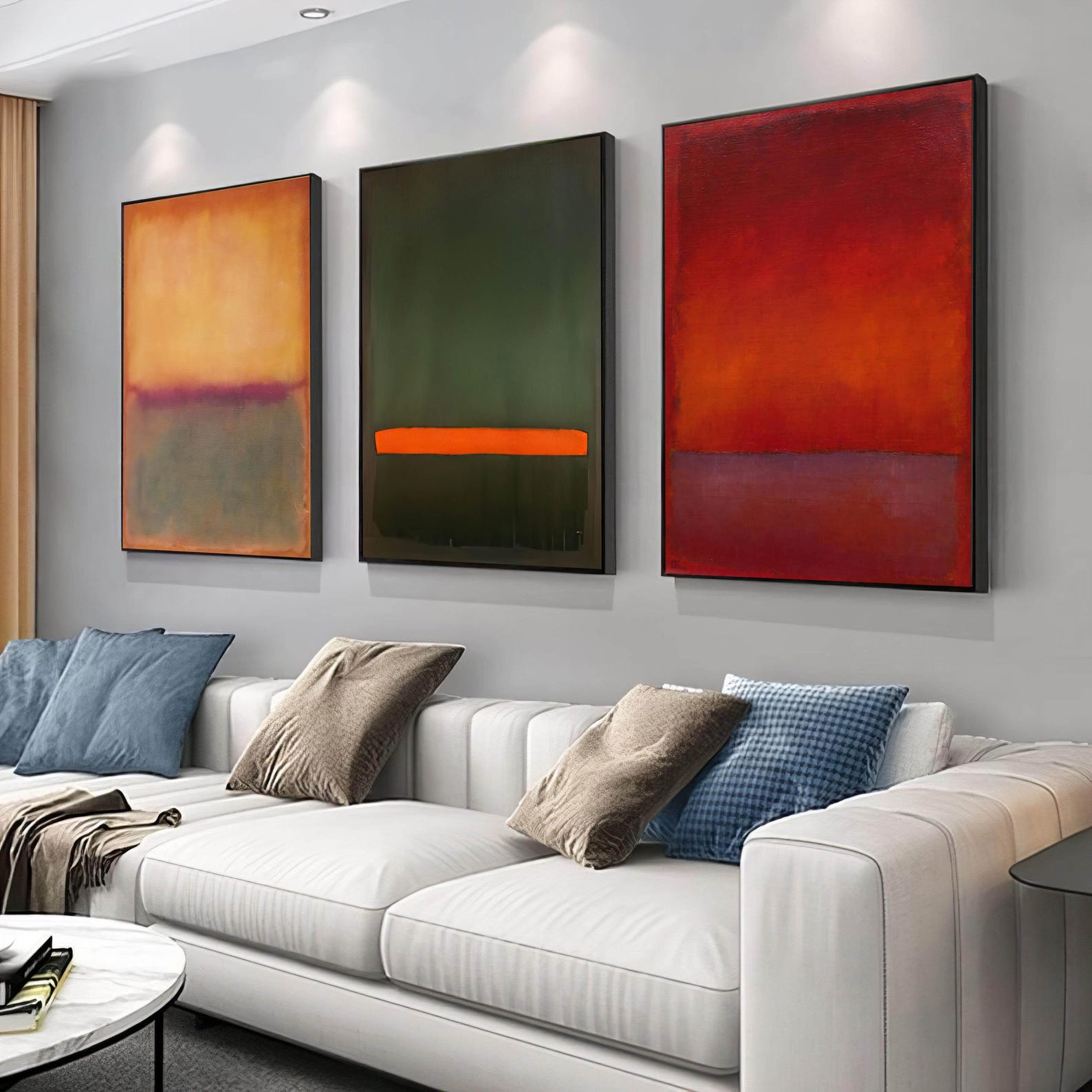 Mark Rothko Reproduction Canvas Prints Set, Mark Rothko 3 Paintings Set ...