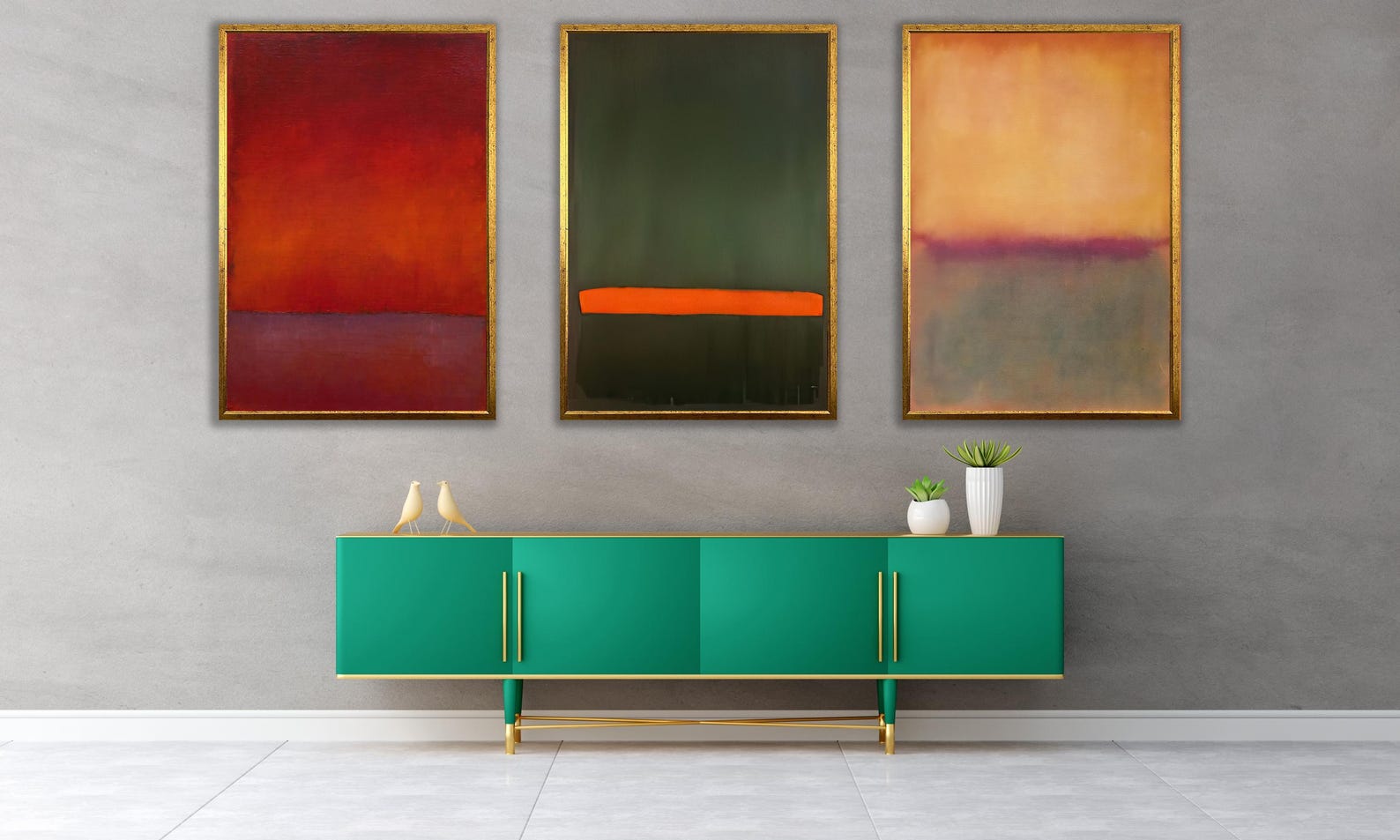 Mark Rothko Reproduction Canvas Prints Set, Mark Rothko 3 Paintings Set ...