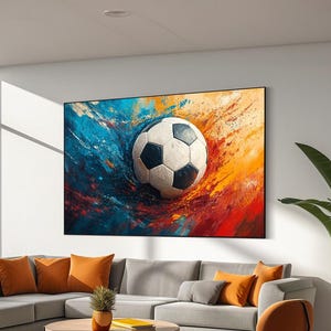Football Colorful Artwork, Football Canvas Print, Football Paint Splash ...