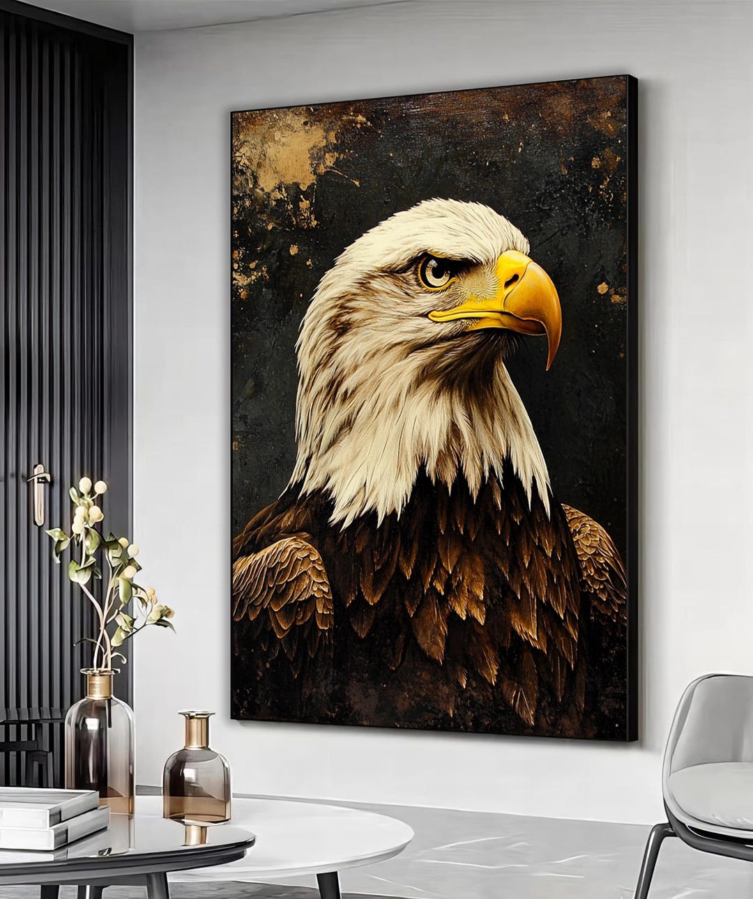 Eagle Canvas Art, Eagle Art Print, Modern Animal Painting Print on ...