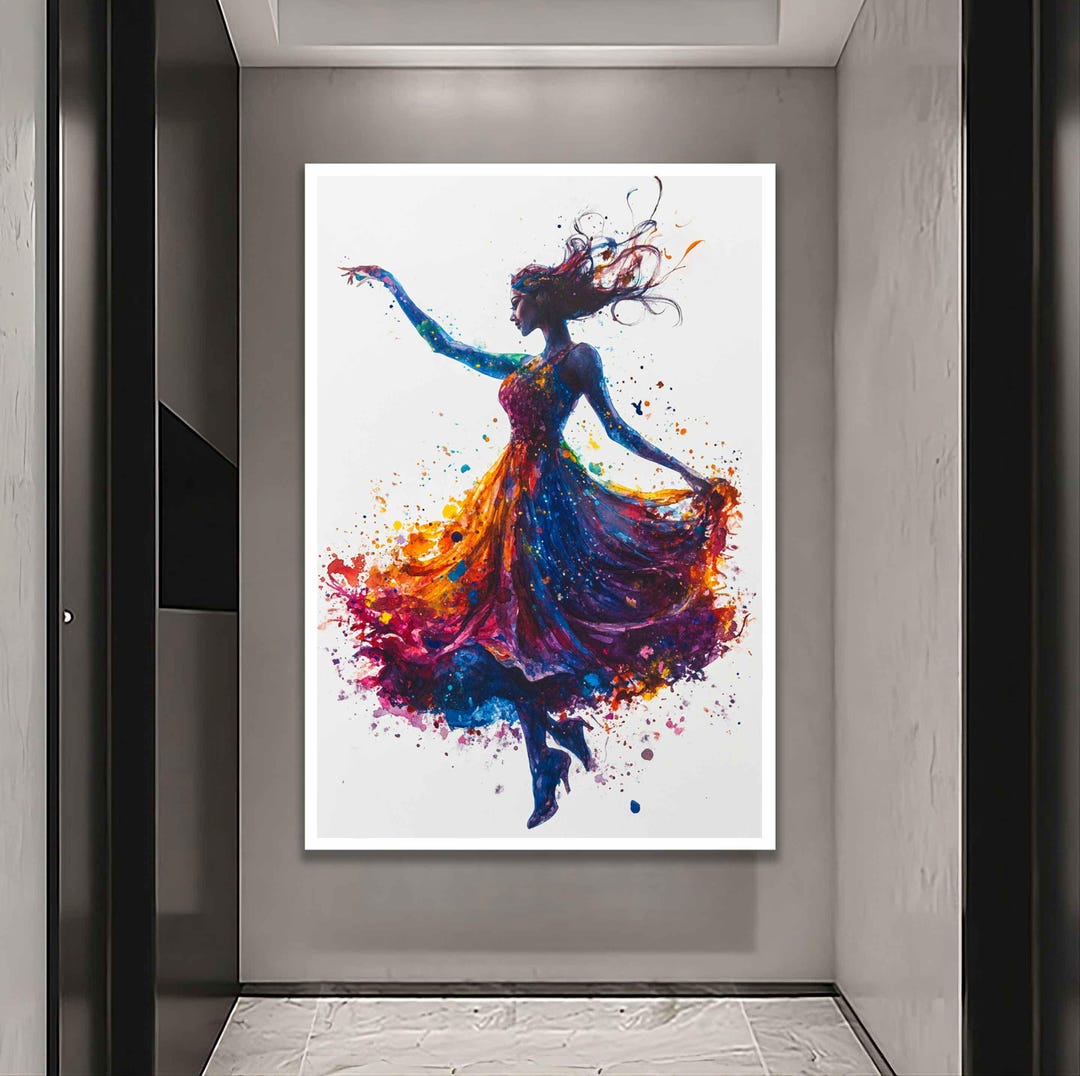 Flamenco Woman Dancer Wall Art, Flamenco Dancer Colorful Painting ...