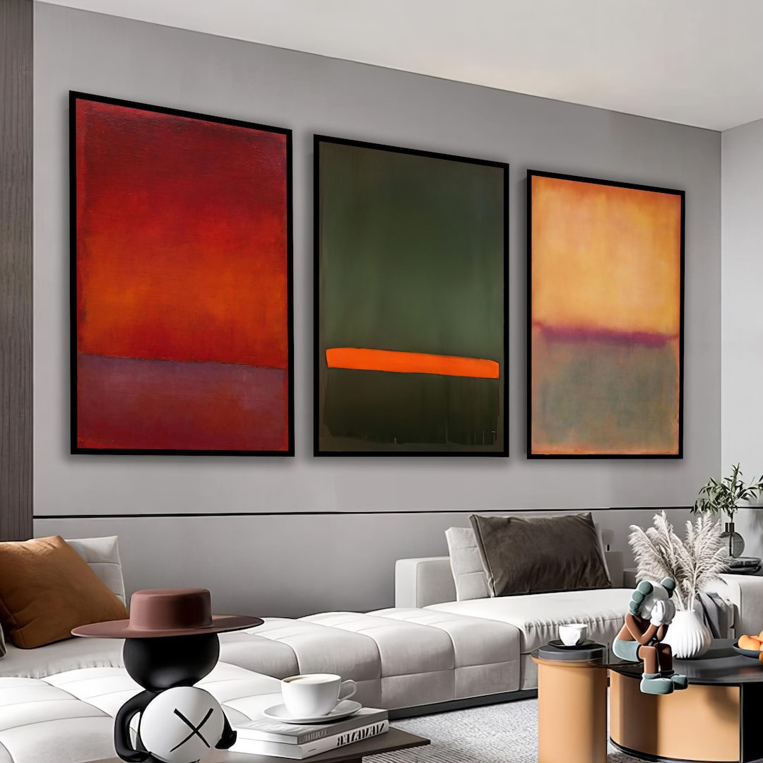 Mark Rothko Reproduction Canvas Prints Set, Mark Rothko 3 Paintings Set ...