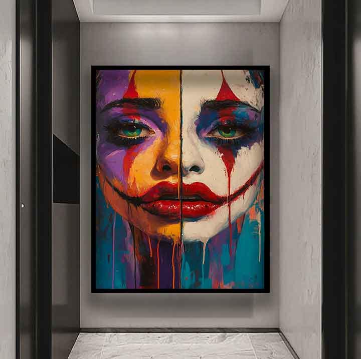 Woman Jester Art, Woman Jester Painting, Woman Jester Canvas, Woman ...