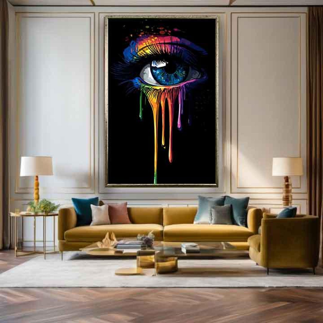 Colorful Eye Painting, Abstract Eye Art, Colorful Eye Canvas, Colorful ...