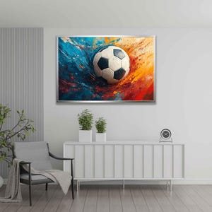 Football Colorful Artwork, Football Canvas Print, Football Paint Splash ...