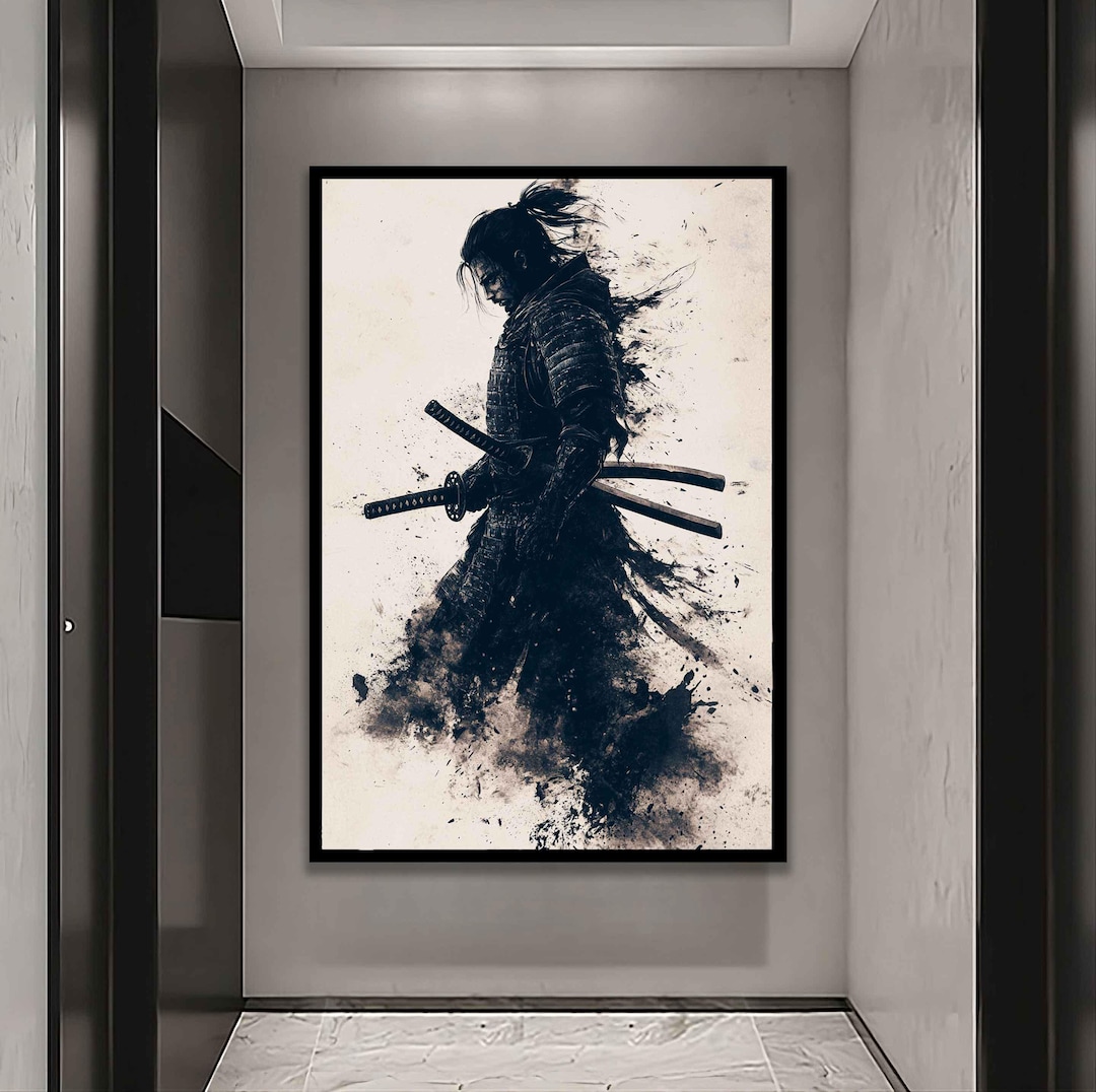 Samurai Wall Art, Samurai Canvas Print, Samurai Painting, Samurai Art ...