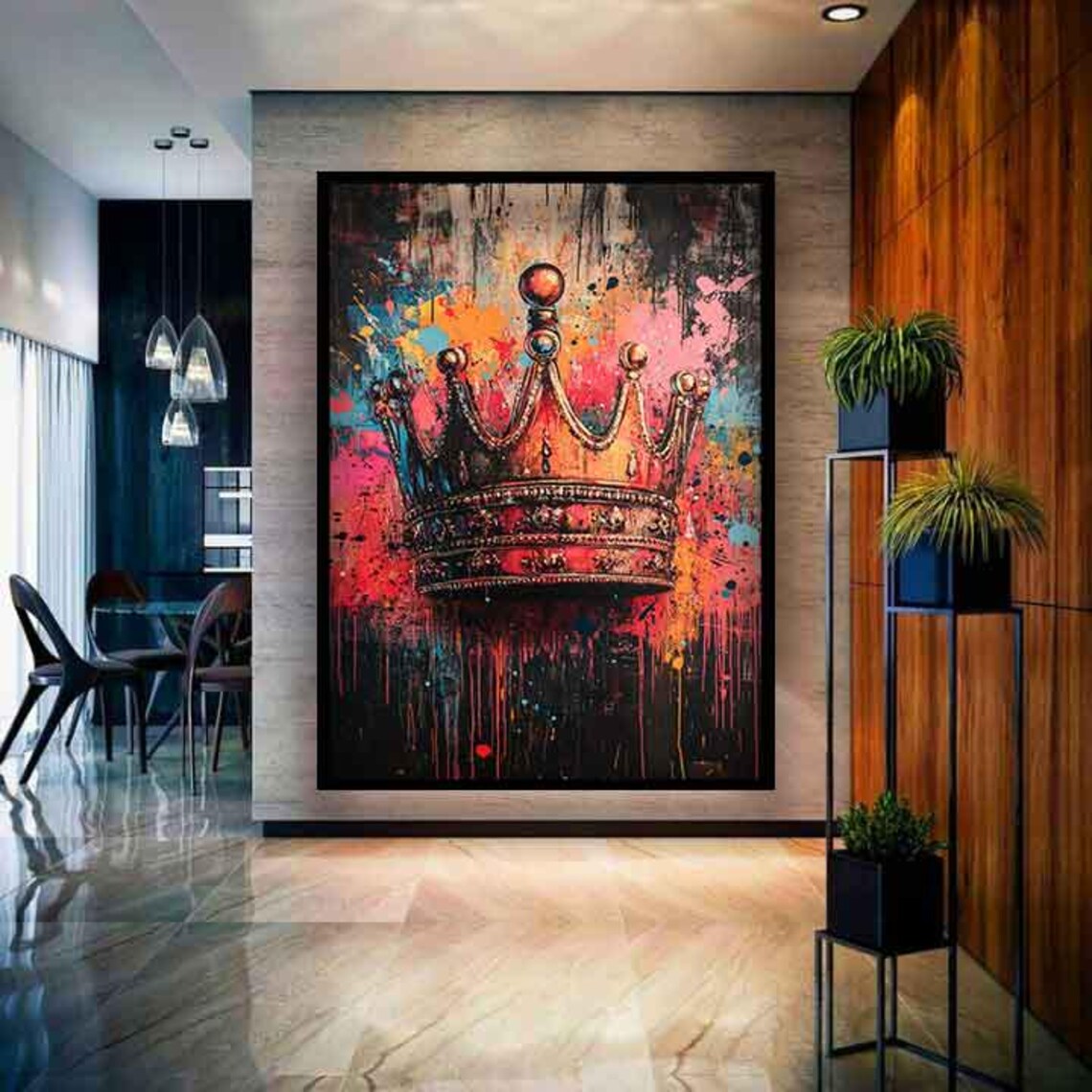 Grafitti Crown Canvas, Grafitti Crown Art, Grafitti Painting, Royal ...