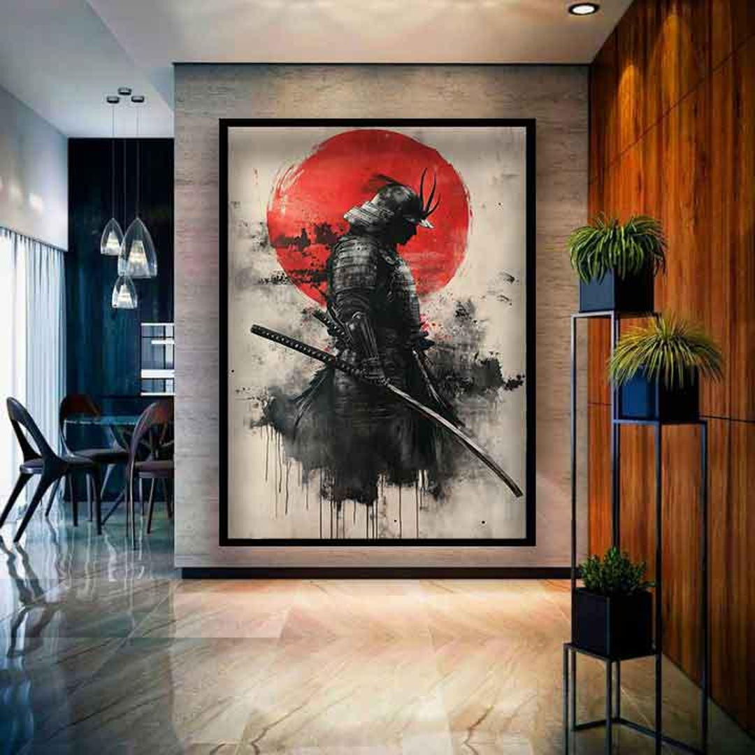 Samurai Art, Samurai Canvas Print, Samurai Painting, Samurai Wall Art ...
