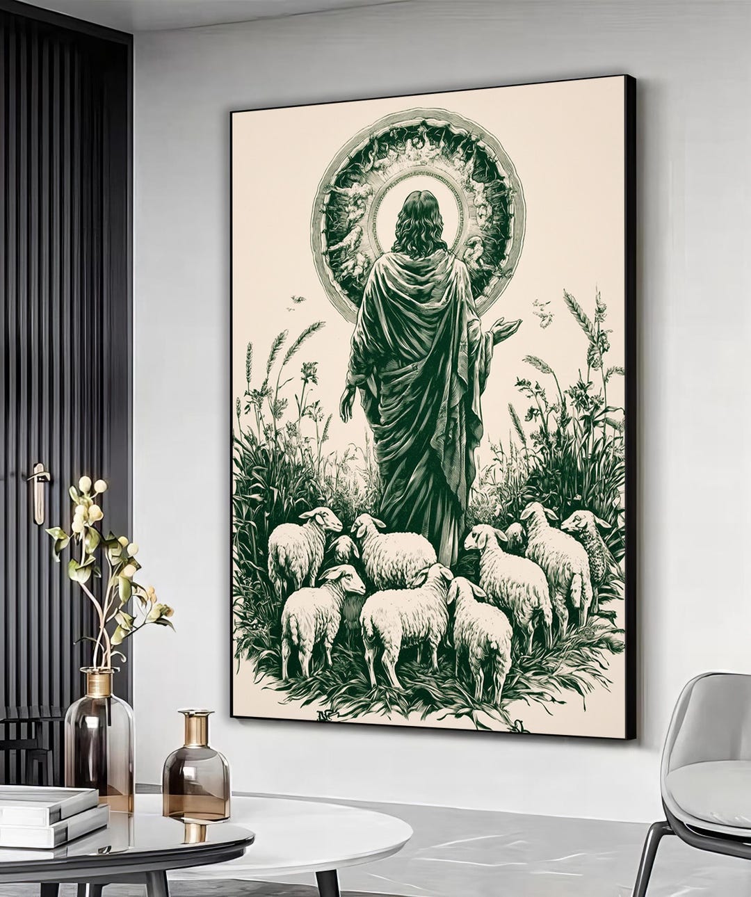 Jesus Leaves the 99, Parable Lost Sheep, the Good Shepherd, Watercolor ...