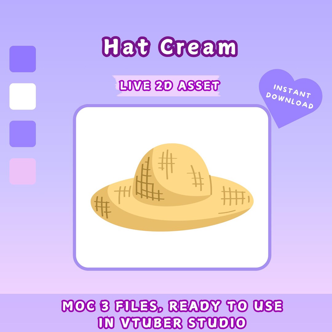 Vtuber Asset | Rigged Straw Hat, Premade Assets, Vtuber, Vtuber Prop ...