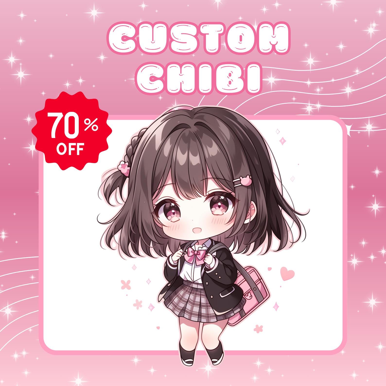 Custom Chibi Anime Original Character Anime Chibi Logo High Quality ...