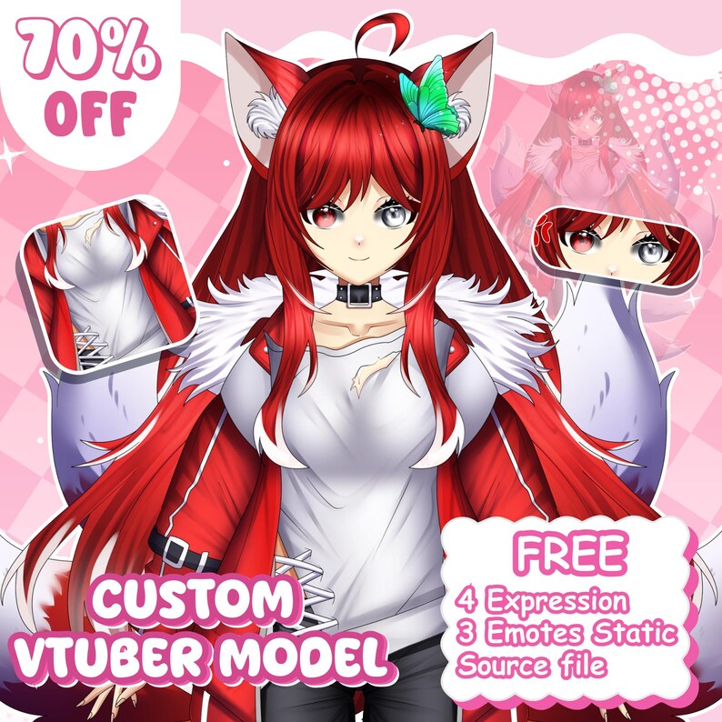 Vtuber Model Live2d – Custom Vtuber Avatar for Streaming - Etsy