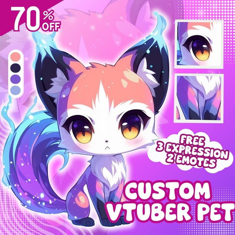 Cute Witchy Cat Vtuber Model - Customizable Fully Rigged With ...