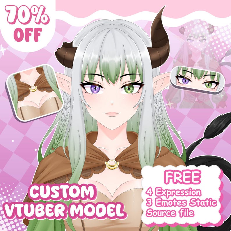 Vtuber Model Live2d – Custom Vtuber Avatar for Streaming - Etsy