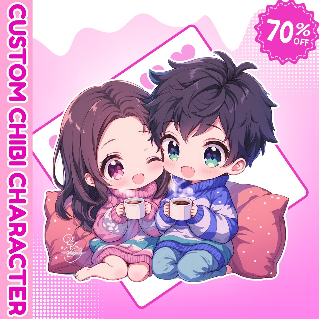 Custom Chibi Character | Cute Anime Chibi Commission | Couple Chibi ...