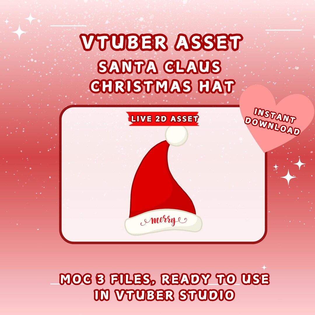 Rigged Vtuber Santa Hat: Animated Christmas Costume (live2d) - Etsy