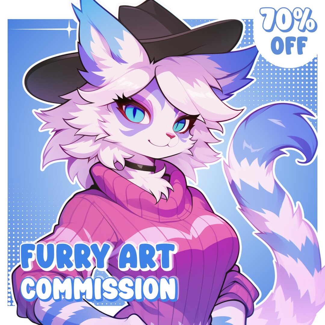 Custom Furry Art Commission, Anime Portrait, Anthro Couple, Cartoon ...