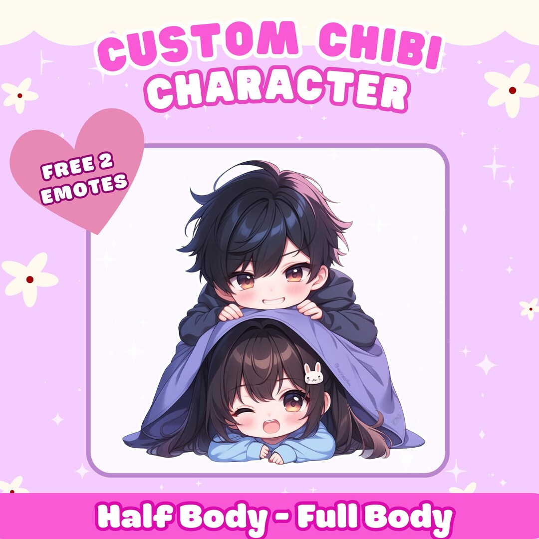Custom Anime Chibi Portrait | Personalized Gifts Potrait | Couples ...
