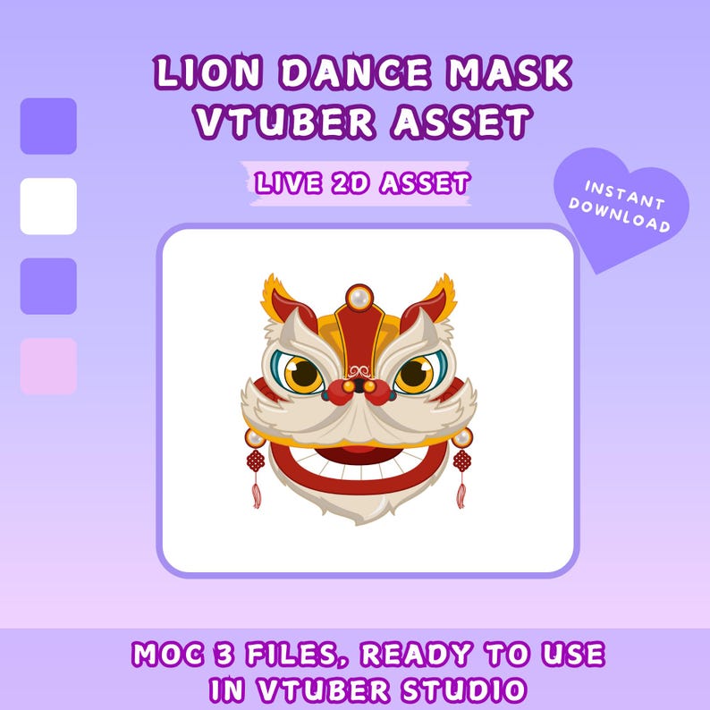Vtuber Head Asset Kawaii Lion Style | Kawaii Newyear Decoration ...