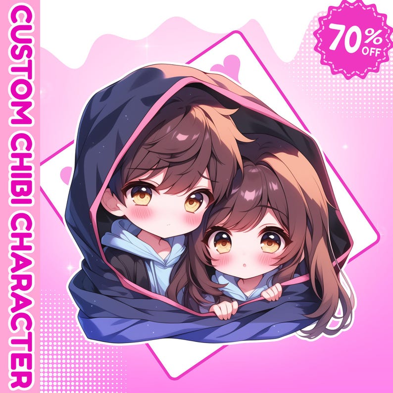 Custom Anime Portrait, Cute Cartoon Anime Portrait, Illustration ...