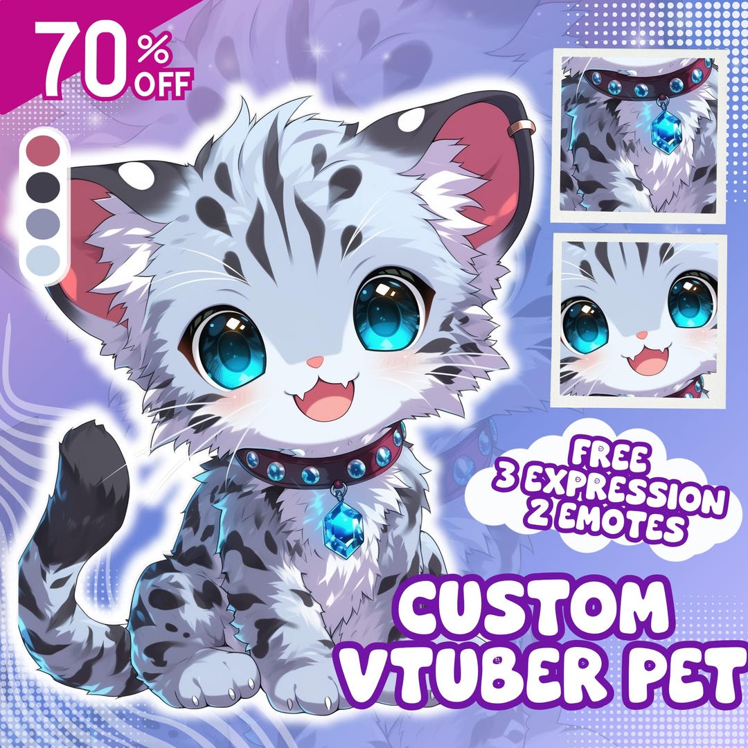 Customizable Vtuber Cat Model Live2d | Anime Cats Avatar | Premade ...