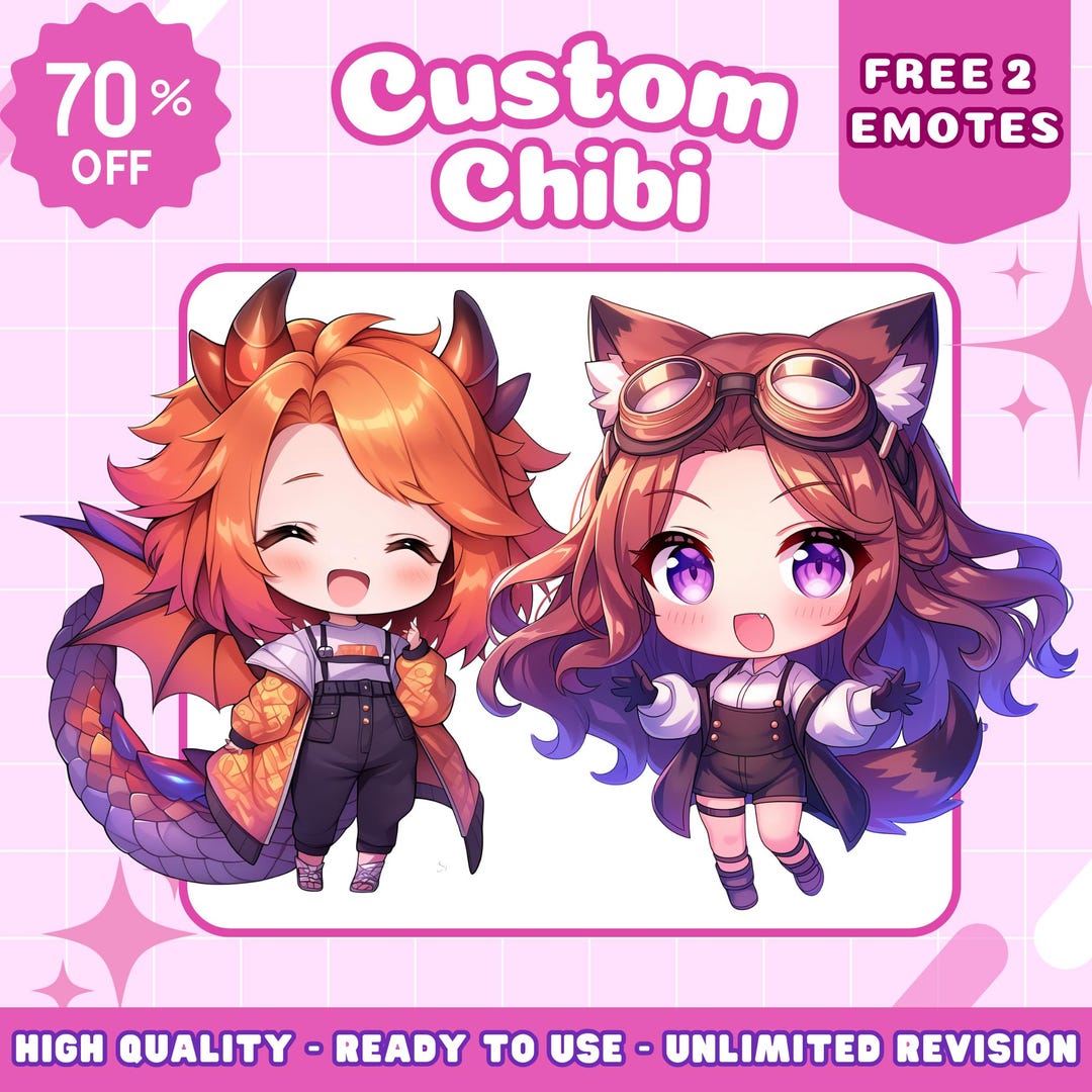 CUSTOM CHIBI CHARACTER, Chibi Anime Style, Custom Chibi Commission ...