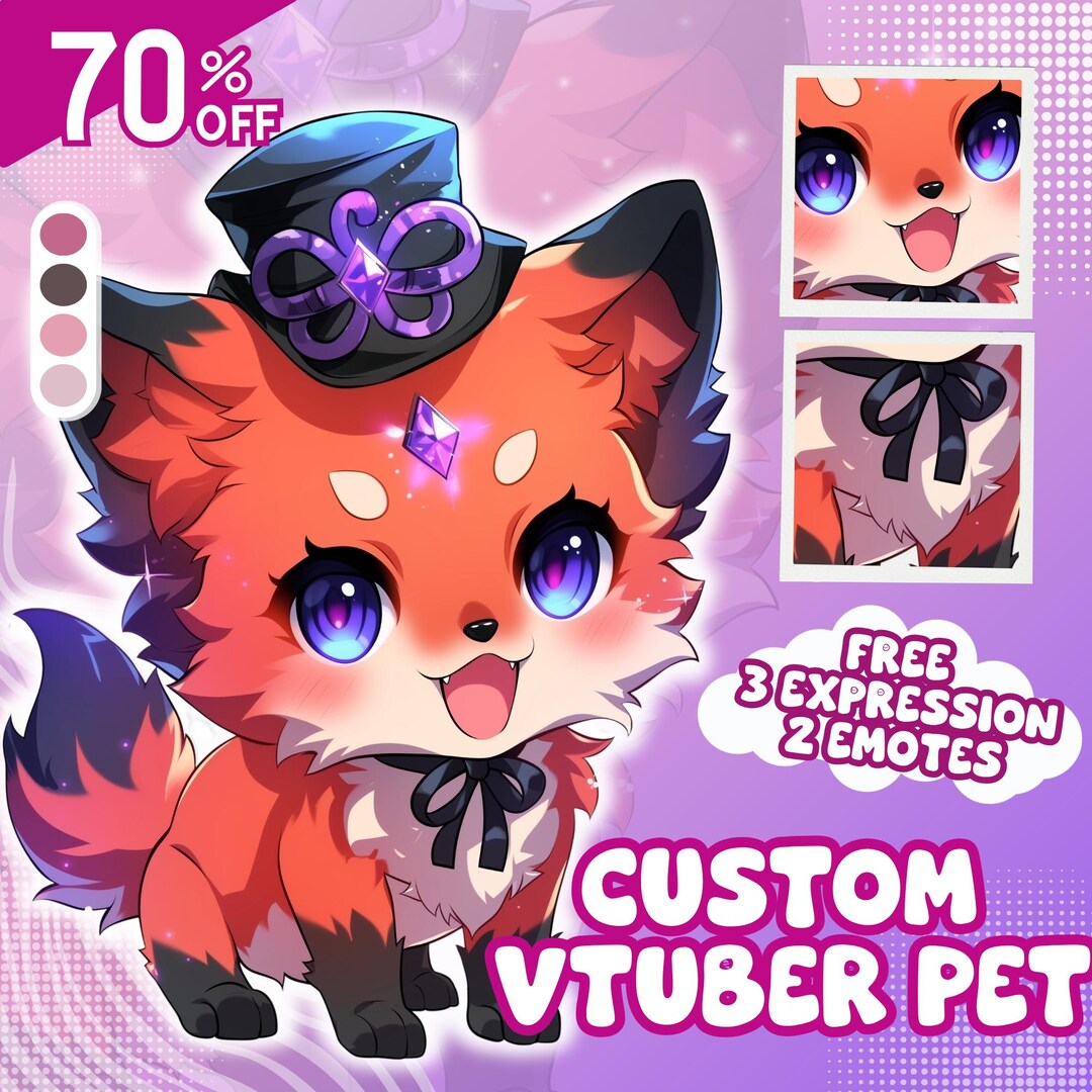 Cute Witchy Cat Vtuber Model - Customizable Fully Rigged With ...