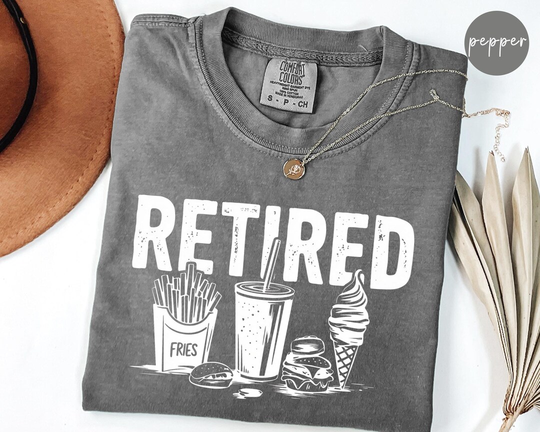 Retired T-shirt, Funny Retirement Gifts for Women Men, Minimalist ...