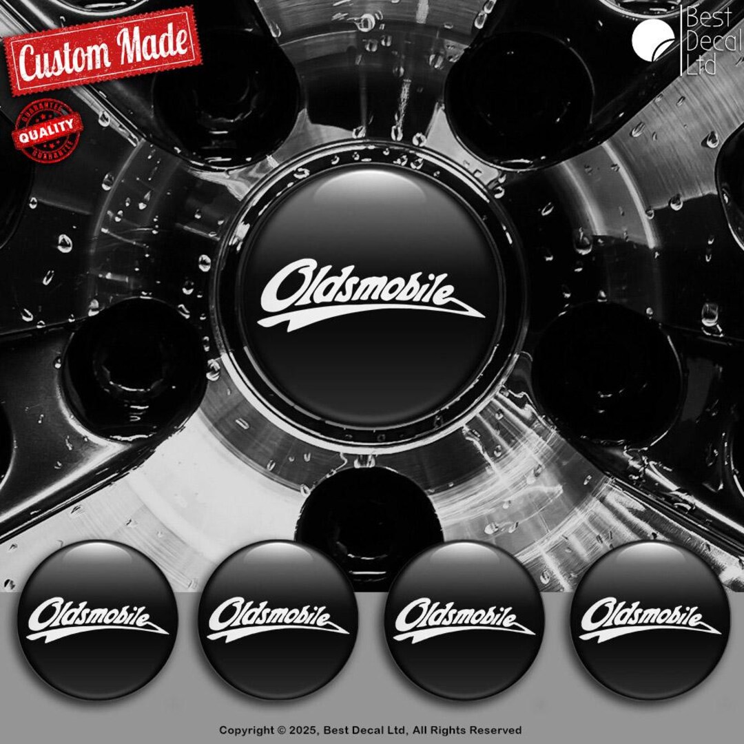 Set of 4 Oldsmobile Decals Center Wheel Cap Stickers Custom Handmade ...