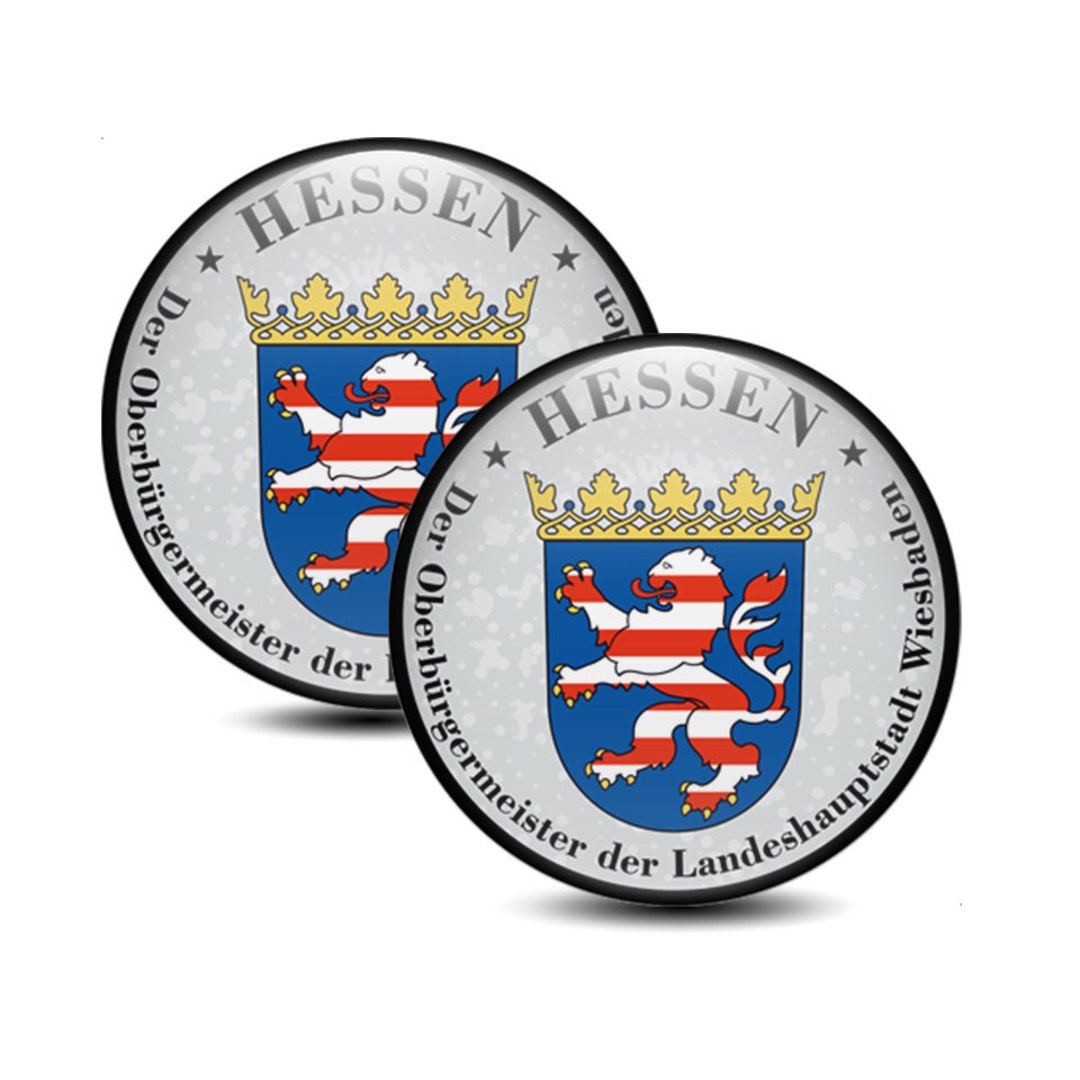 2pcs 3D Gel Registration Stickers Hessen All Regions and Districts ...